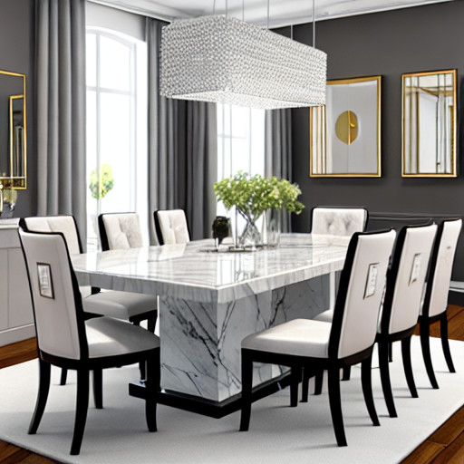 20 Italian Marble Dining Table Designs For 6 and 8 People with Prices