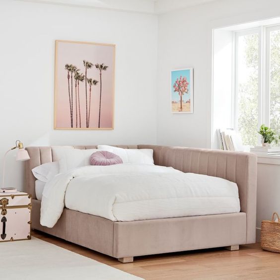 Queen corner bed store