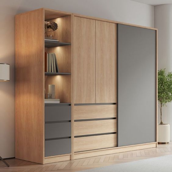 Wooden almirah designs with sunmica store