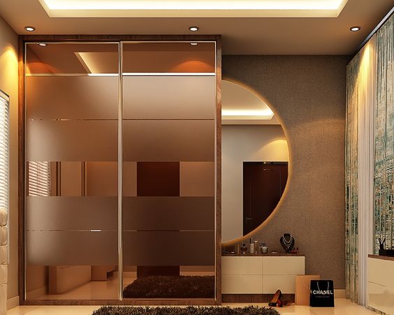 Wooden wall almirah with dressing table store