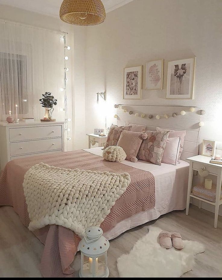 Simple pink bedroom store