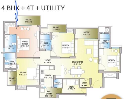 4 BHK Apartment / Flat for sale in ABA Cherry County Techzone 4 Greater ...
