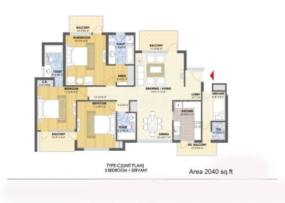 3 BHK Apartment / Flat for sale in DLF Richmond Park DLF Phase 4 ...