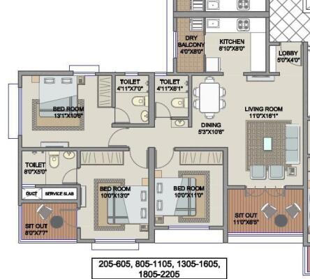 3 BHK Apartment / Flat for sale in Miravet District Ravet Pune - 11323 ...