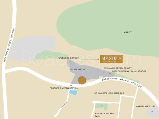 3 BHK / Bedroom Apartment / Flat for rent in Maxima by Oberoi Realty ...