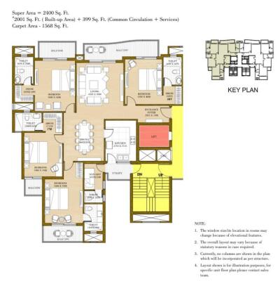 4 BHK Apartment / Flat for sale in ATS Rhapsody Sector 1 Greater Noida ...
