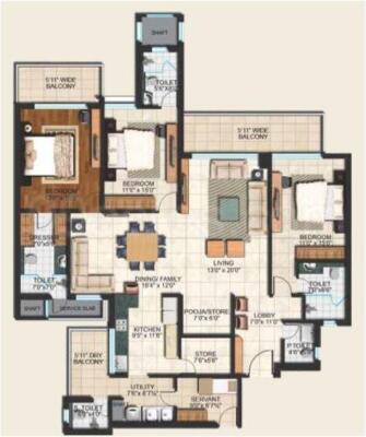 3 BHK Apartment / Flat for sale in JLPL Falcon View Sector 66A Mohali ...
