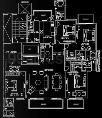 4 BHK / Bedroom Apartment / Flat for rent in ATS Triumph Sector 104 ...