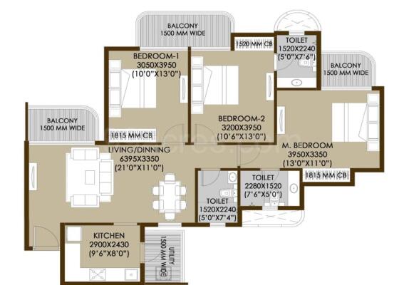 3 BHK Apartment / Flat for sale in CRC Sublimis Sector 1 Greater Noida West Greater Noida - 1485 ...