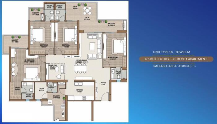 4 BHK Apartment / Flat for sale in Smartworld One DXP Sector 113 ...