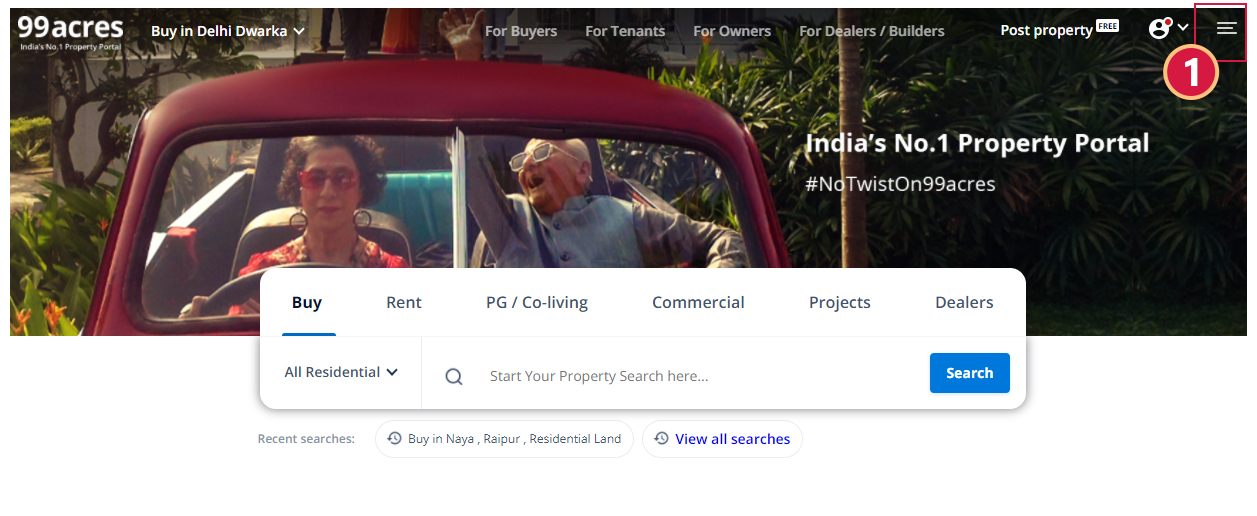 How to register on 99acres? - FAQ