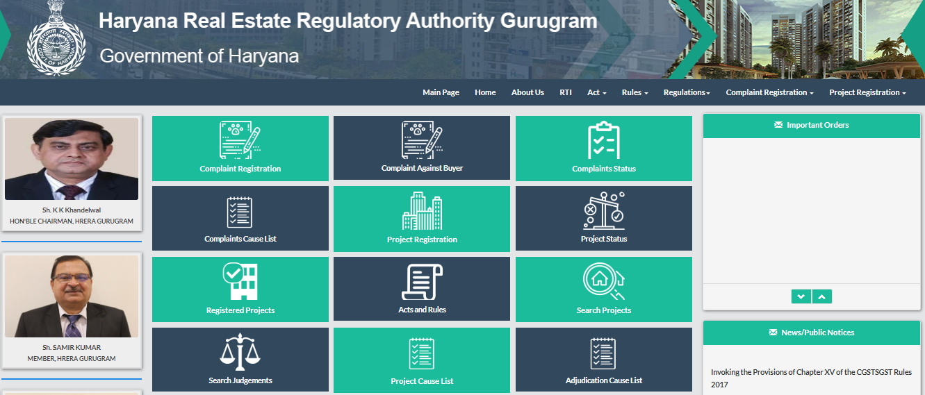 How to find project details on Haryana RERA website