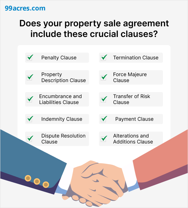 What are the must-have clauses in a property sale agreement?