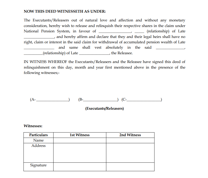 Relinquishment deed – Meaning, Benefits, Limitations, Format, and Stamp ...