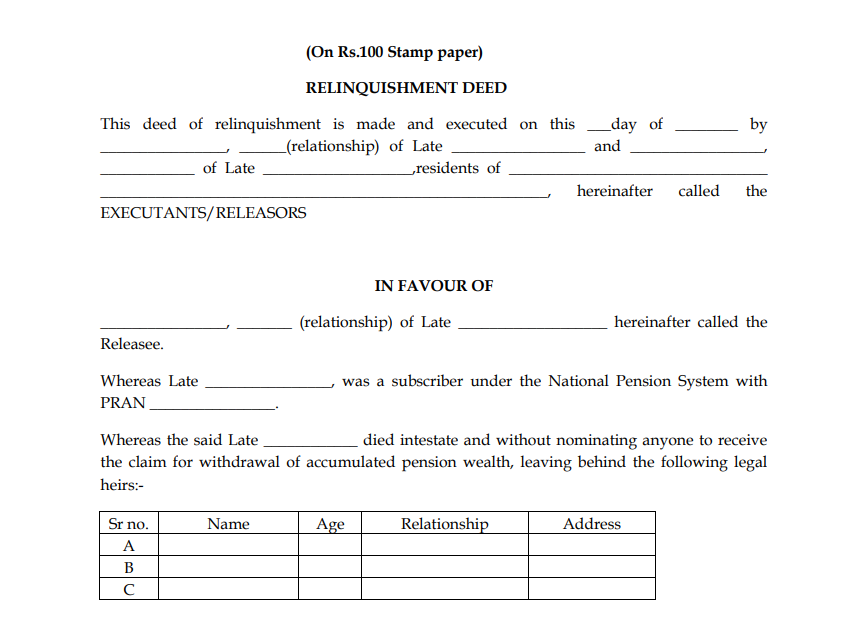 Relinquishment deed – Meaning, Benefits, Limitations, Format, and Stamp ...