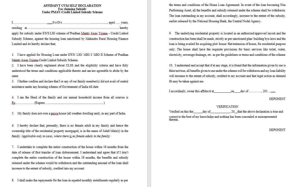 Documents required to apply for Pradhan Mantri Awas Yojana (PMAY) in 2024