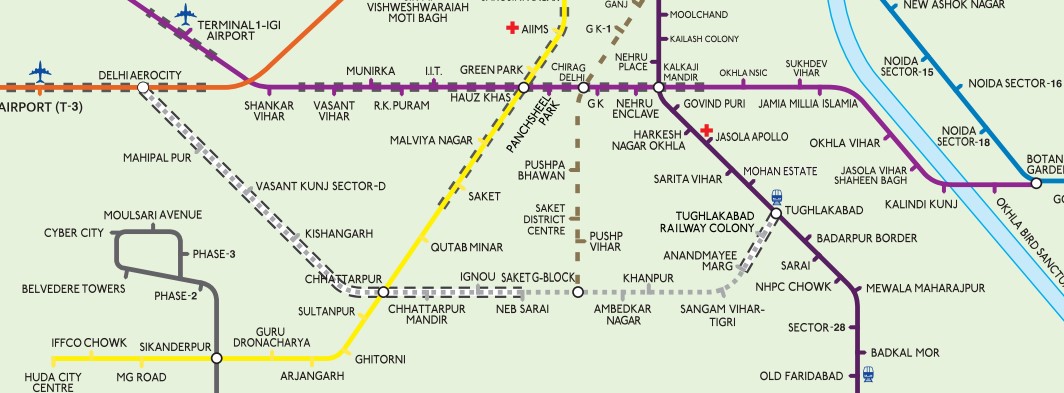Delhi Metro Golden line (Silver line) Latest Update: Route Map ...