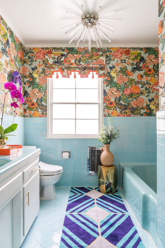 Flower Tiles Design: 20+ Ideas to add floral decor in your bathroom ...