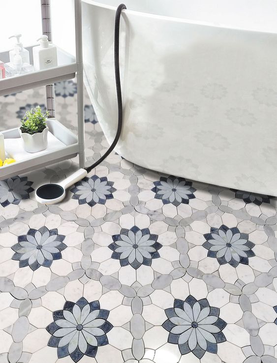 Flower Tiles Design: 20+ Ideas to add floral decor in your bathroom ...