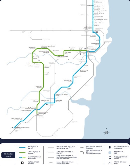 Green line Metro Chennai: Route map, stations, timings & fare