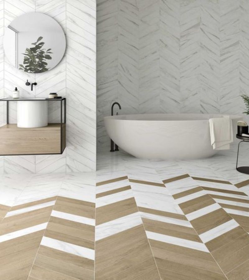 40+ White Floor Tiles for Your Living Room, Bathroom