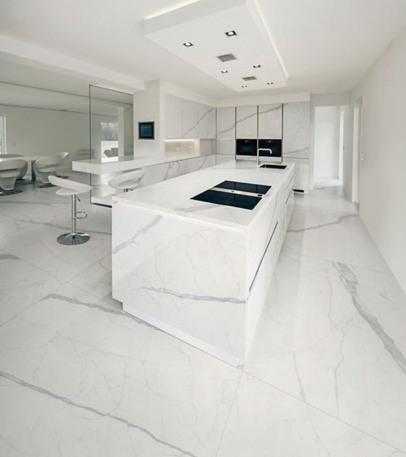 40+ White Floor Tiles for Your Living Room, Bathroom