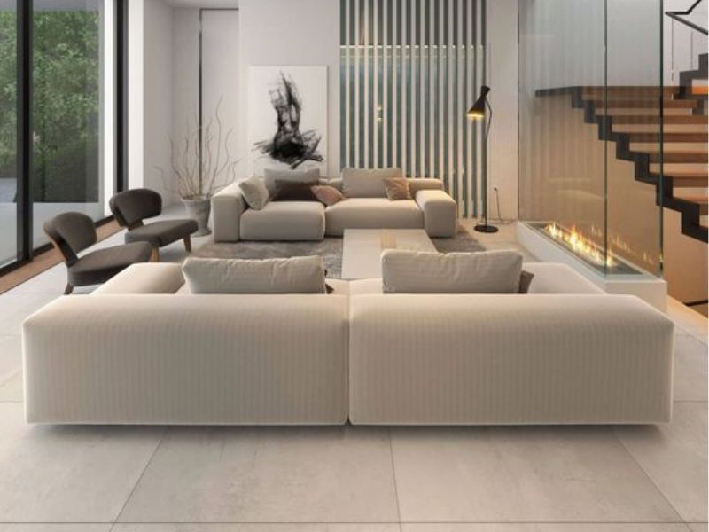 40+ White Floor Tiles for Your Living Room, Bathroom
