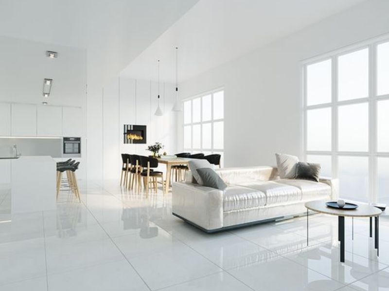 40+ White Floor Tiles for Your Living Room, Bathroom