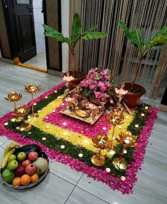 35+ Diwali Mandir Decoration Ideas with Diyas, Flowers & More