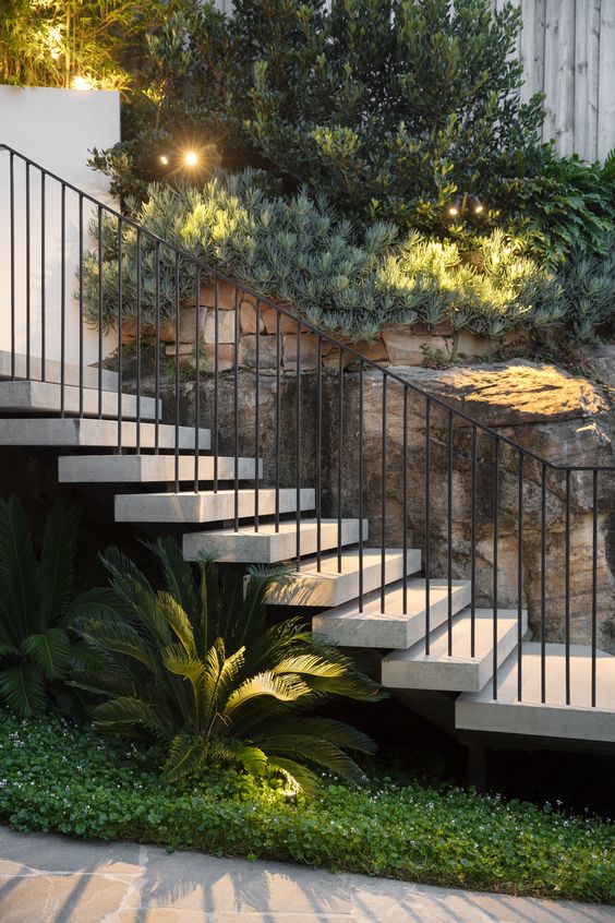 30 Outdoor Stairs Designs: Ideas for Iron, Concrete Stairs