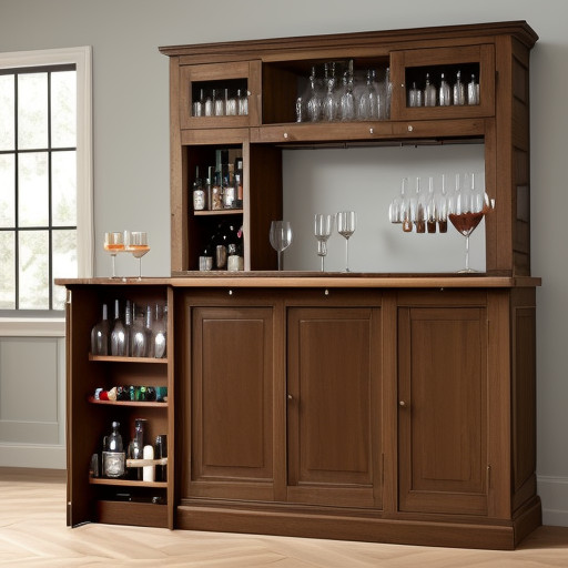 15+ Bar Unit Designs: Ideas with Fridge, Crockery, Mirror
