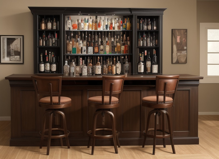 15+ Bar Unit Designs: Ideas with Fridge, Crockery, Mirror