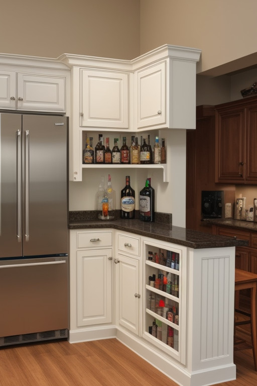 15+ Bar Unit Designs: Ideas with Fridge, Crockery, Mirror