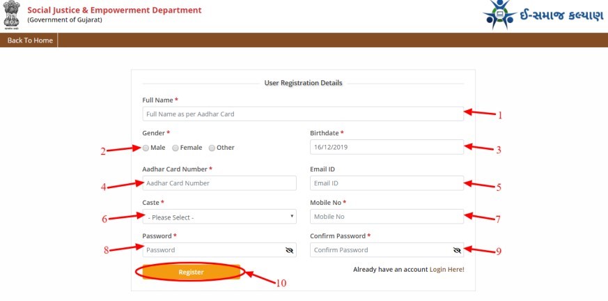 E-Samaj Kalyan portal: Registration, Status Check, Online Application ...