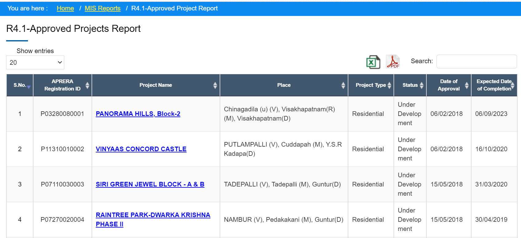 How to check RERA status in Andhra Pradesh?