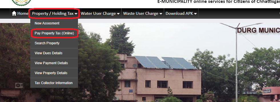 Durg Municipal Corporation Property Tax: Payment Process
