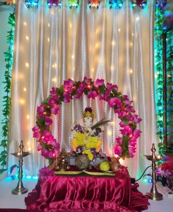 40+ Background Ganpati Themes: DIY, Eco-friendly, Lighting Ideas for ...