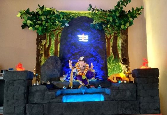 40+ Background Ganpati Themes: DIY, Eco-friendly, Lighting Ideas for ...
