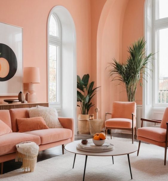 50+ Peach Colour Combinations Ideas for Living Room, Bedroom, Kitchen