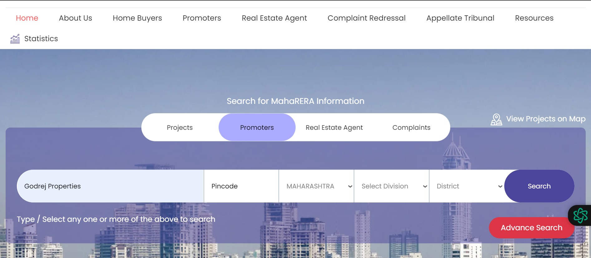 Maharashtra RERA: Project search by RERA number, Details & Status