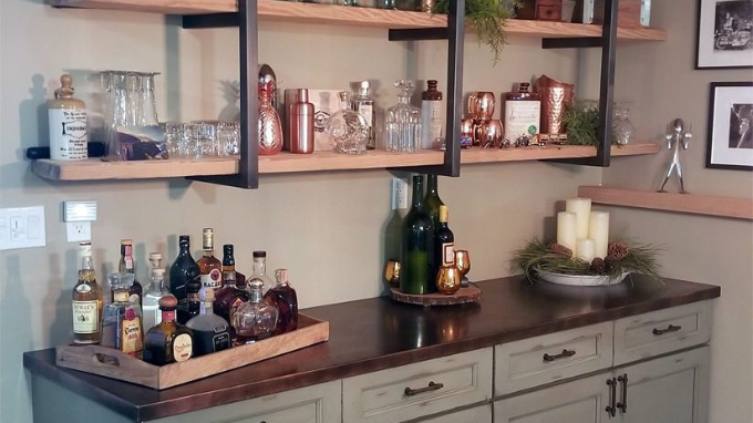 Floating kitchen shelf designs for modern homes