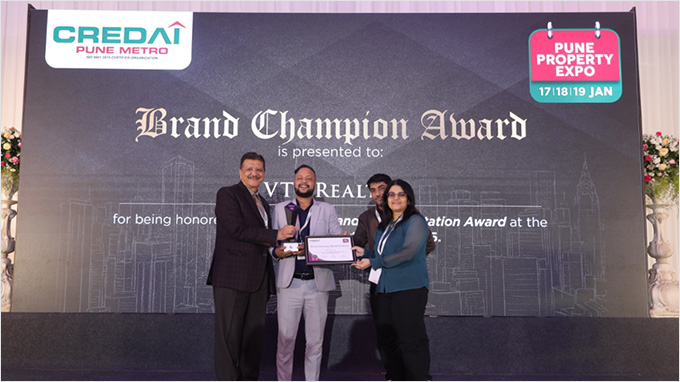 VTP Realty Shines at CREDAI Pune: Wins Brand Champion and Gold Awards