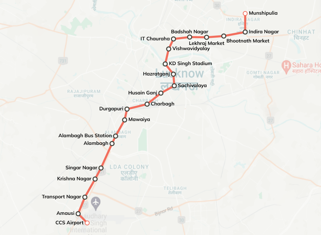 Lucknow Metro Phase 1: Stations, fare & timings (2025)