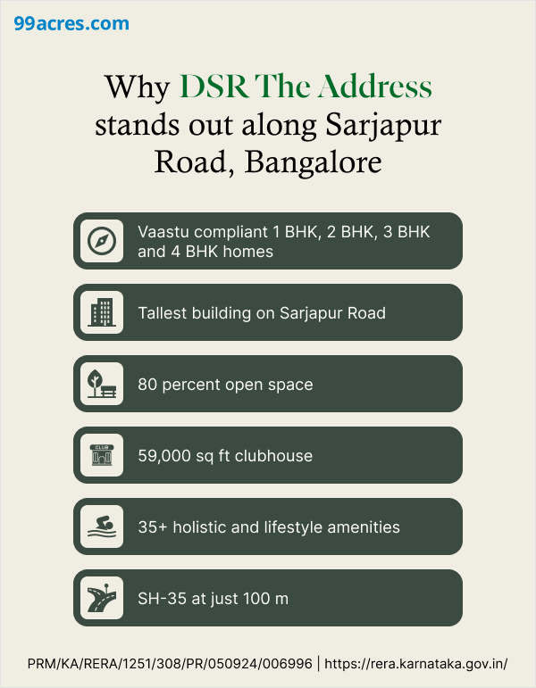 Reasons to invest in DSR The Address, Bangalore