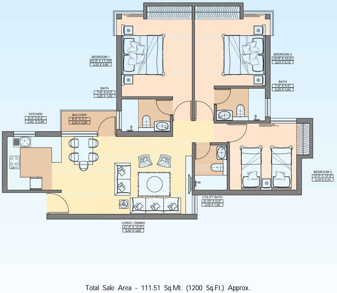 2 BHK Apartment / Flat for sale in Jaypee Aman Sector 151 Noida - 953 ...