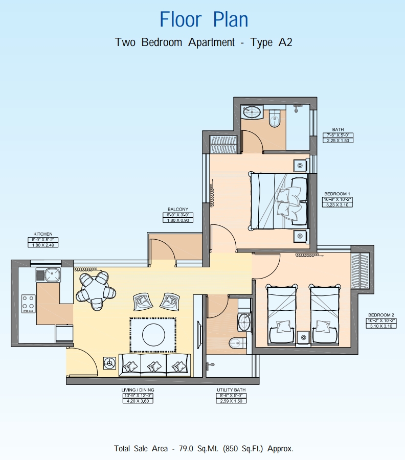 2 BHK Apartment / Flat for sale in Jaypee Aman Sector 151 Noida - 953 ...