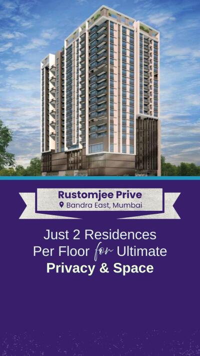 Rustomjee Prive, Bandra East, Mumbai - Price starting at 3.9 Cr