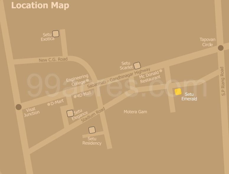 Setu Group Setu Emerald Map - Motera, Ahmedabad North Location Map